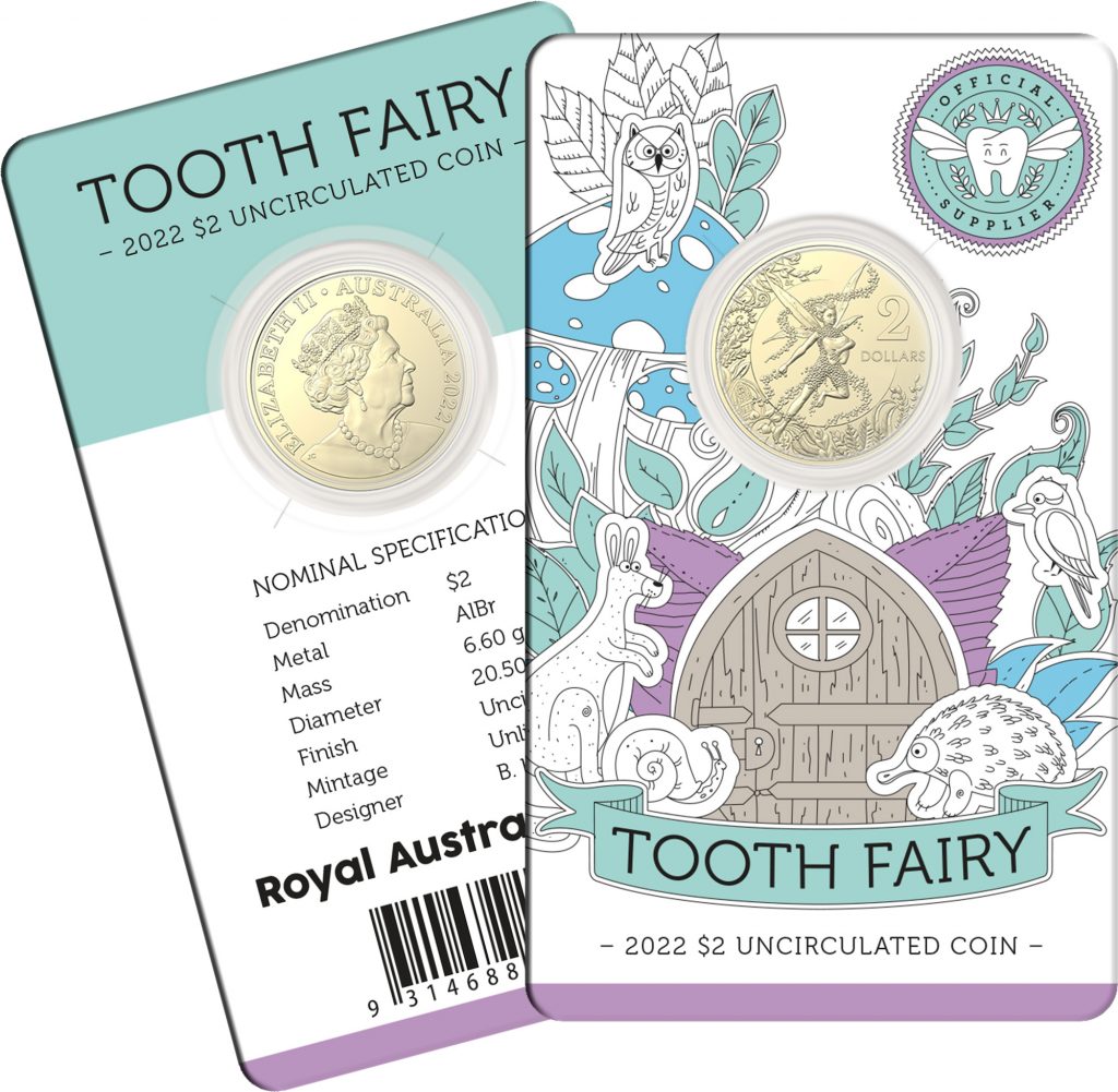 2022 $2 Tooth Fairy Uncirculated Coin in Card | Southern Cross Coins