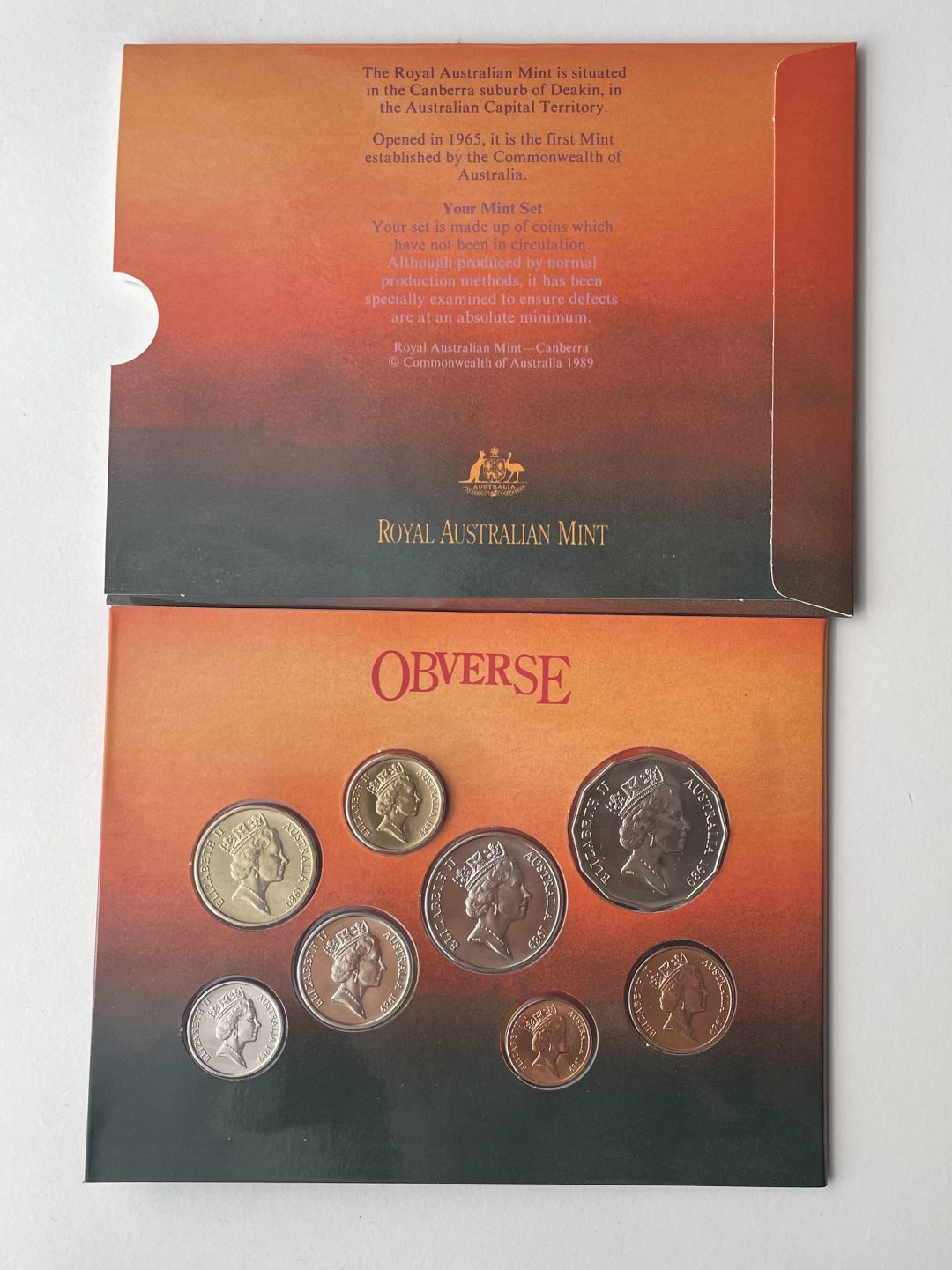 1989 8 coin Uncirculated Mint Set | Southern Cross Coins