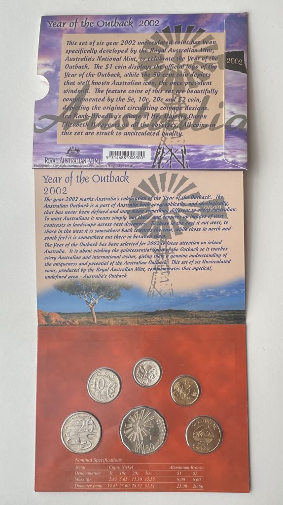 2002 Year of the Outback Uncirculated 6 coin Mint Set | Southern Cross ...