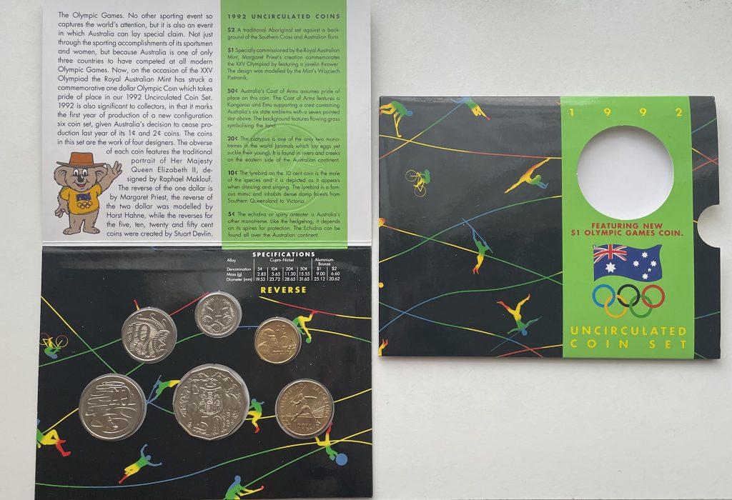 1992 Uncirculated 6 coin Mint Set | Southern Cross Coins