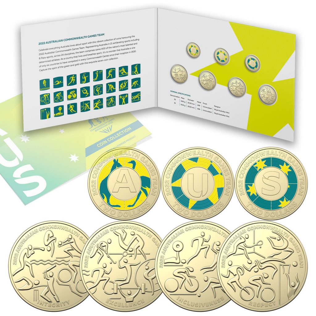 2022 AUS Commonwealth games 7 coin collection | Southern Cross Coins