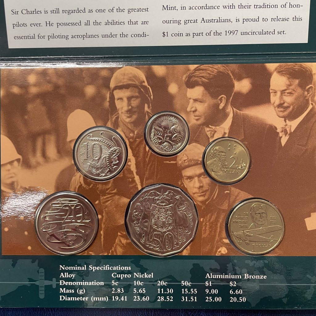 1997 Centenary of the Birth of Sir Charles Kingsford Smith 6-coin Mint ...