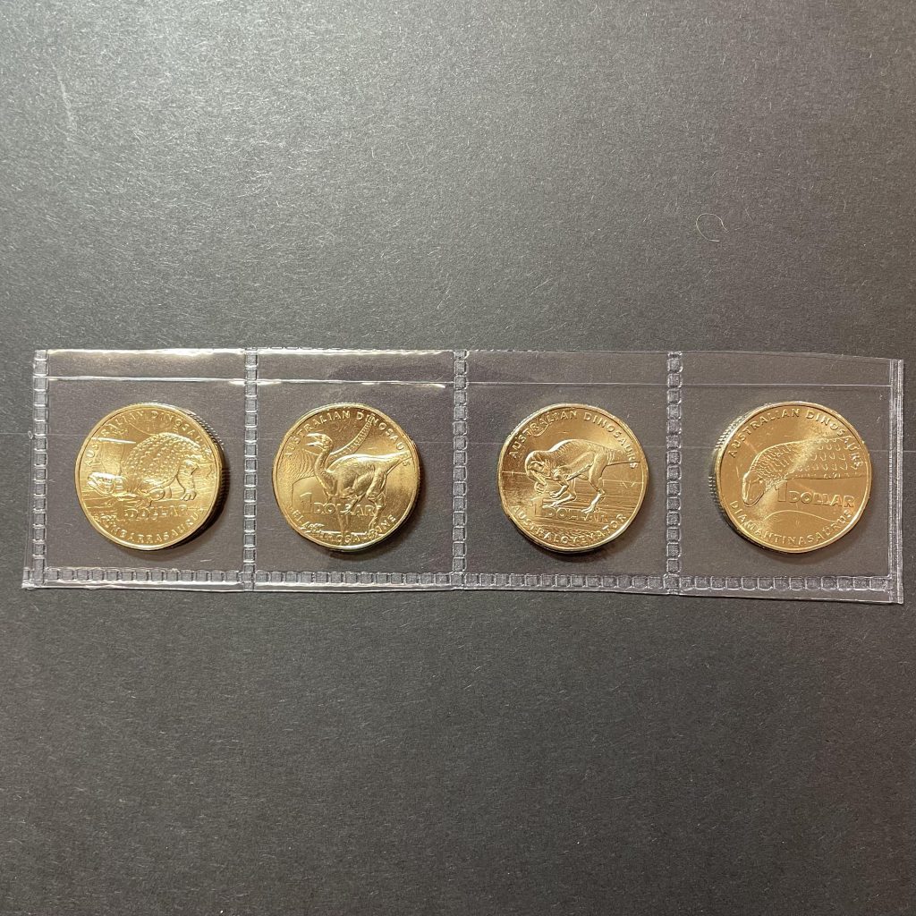2022 4 x $1 Australian Dinosaurs Uncirculated coins | Southern Cross Coins