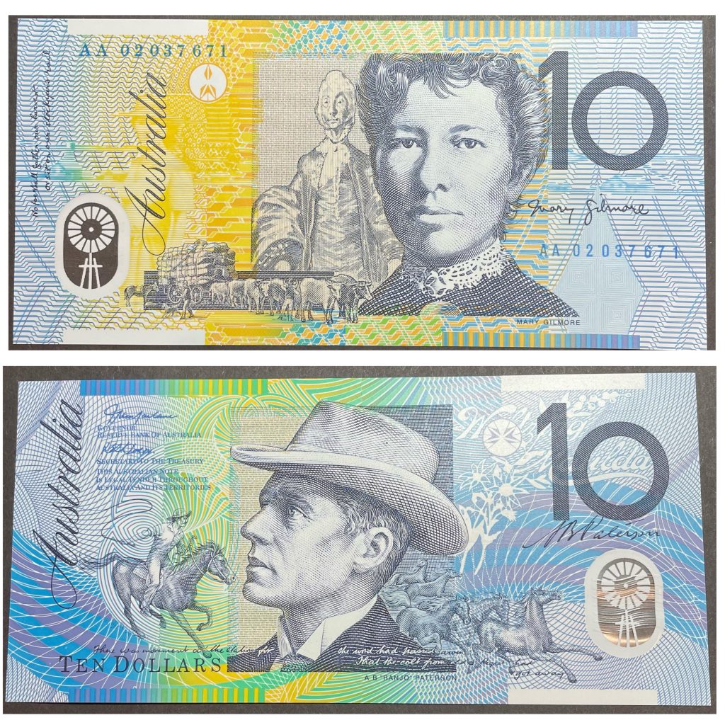 2002 $10 Polymer MacFarlane Henry Signatures 1st Prefix AA02 note ...