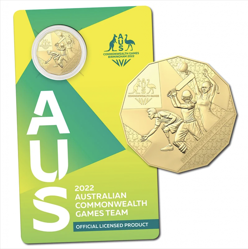 2022 50c Australian Commonwealth Games Gold-Plated Uncirculated coin ...