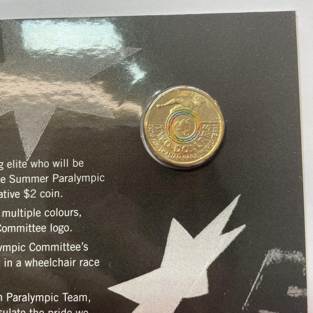 2016 $2 Australian Rio Paralympic Team coloured uncirculated coin ...
