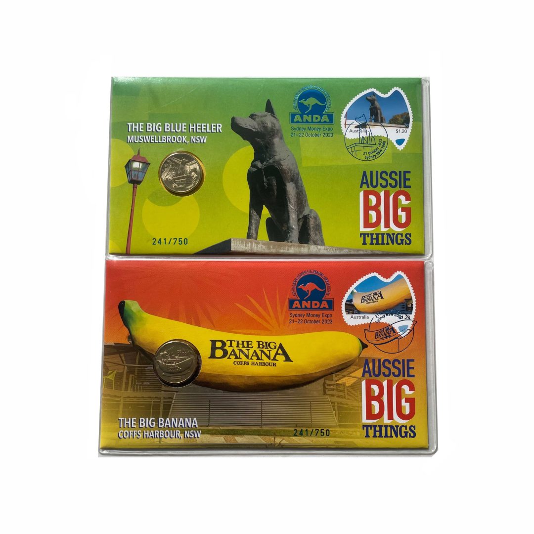 2023 2 x $1 ‘The Big Blue Heeler’ and ‘The Big Banana’ Sydney ANDA PNC ...