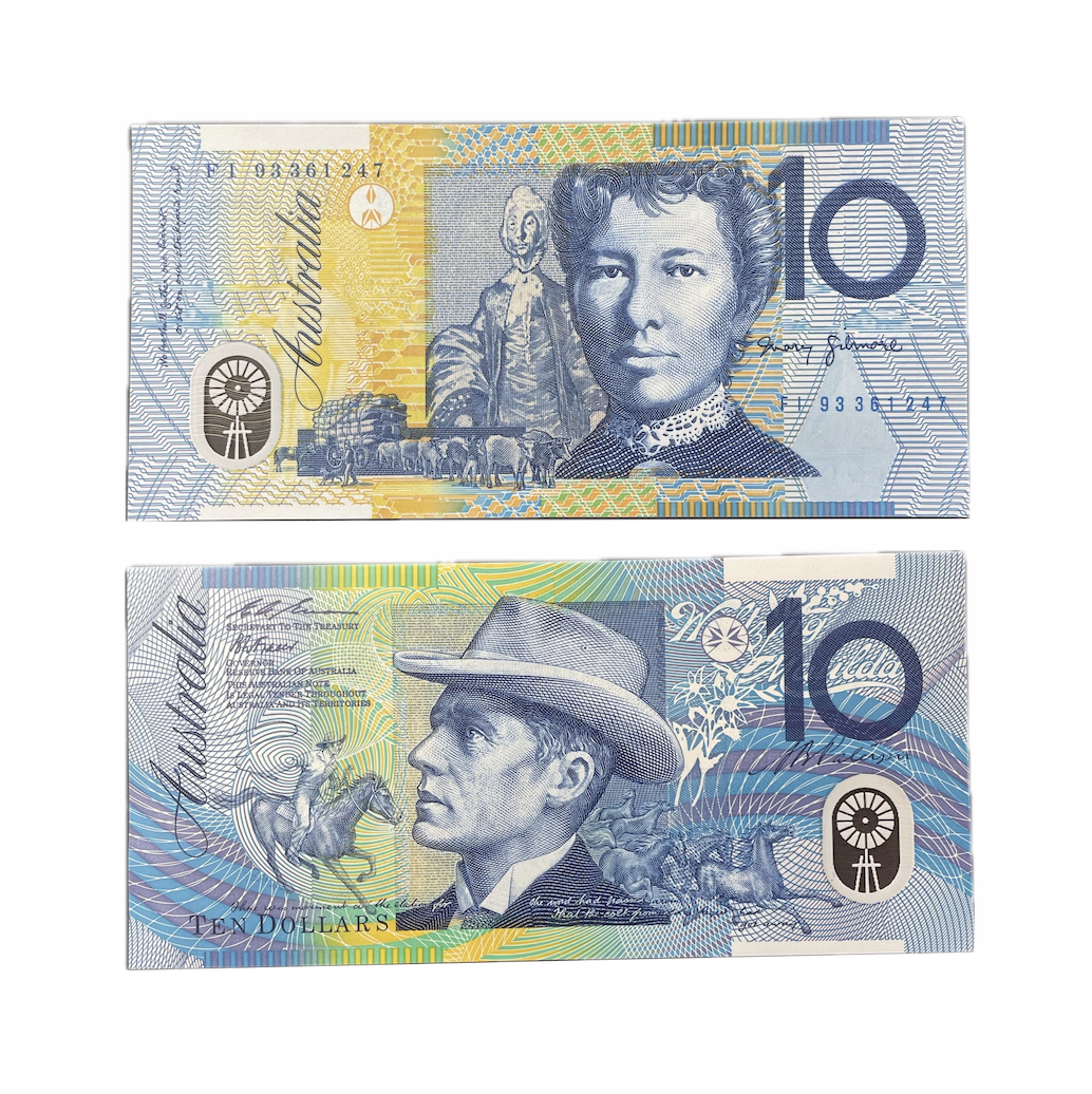 1993 $10 Fraser-Evans ‘Blue Dobell’ consecutive trio – Uncirculated ...